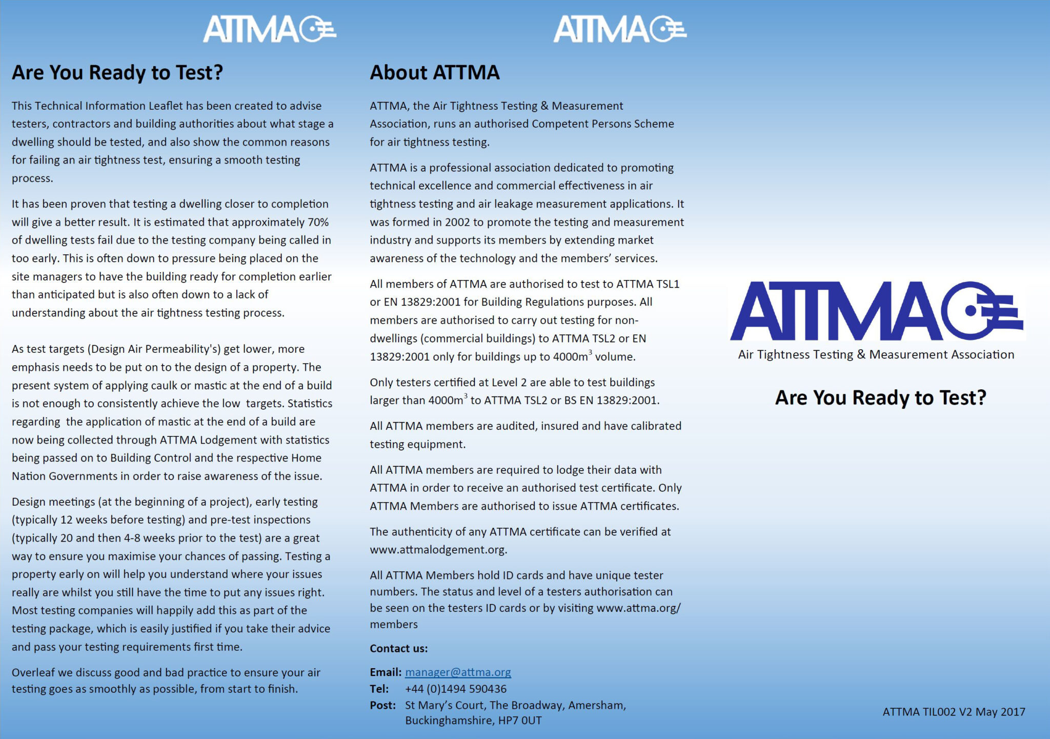 ATTMA | Useful Downloads & Links For Air Tightness Testers & Contractors