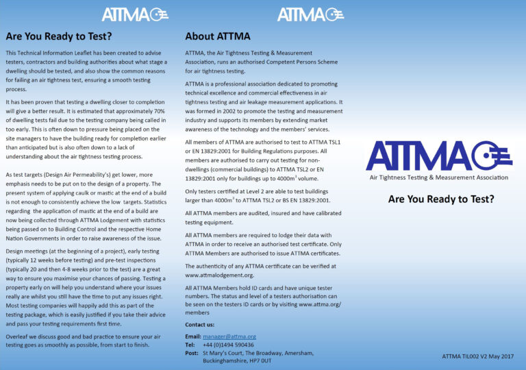 ATTMA | Useful Downloads & Links For Air Tightness Testers & Contractors